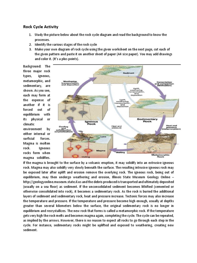 Rock Cycle Activity for Students | PDF