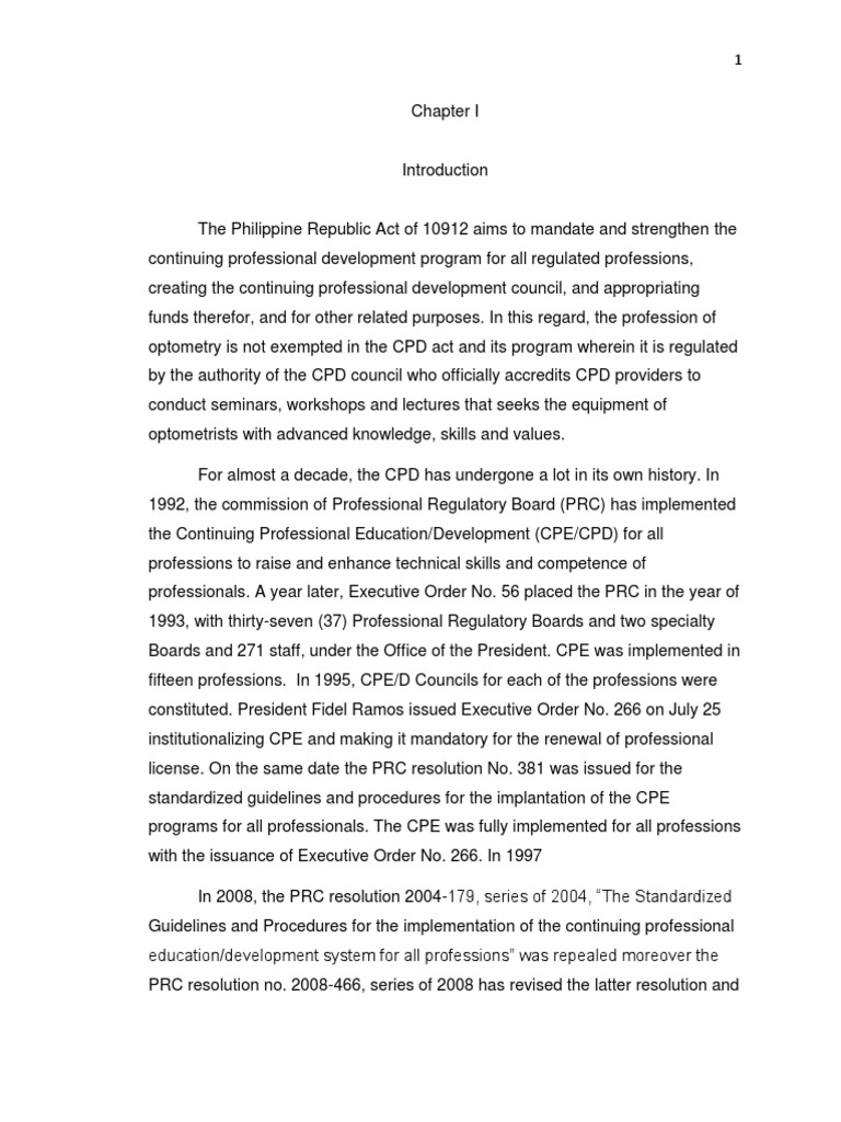 CPD Act Word | PDF | Optometry | Professional Development