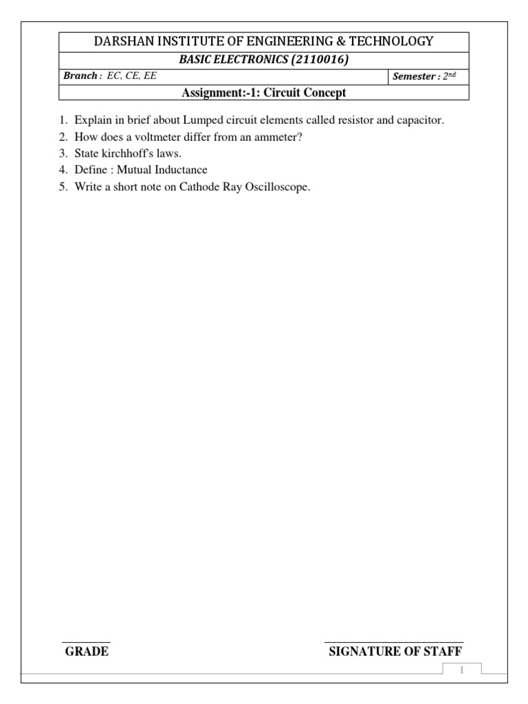 Assignments Basic Electronics (2110016) 08032017 081117AM | PDF ...