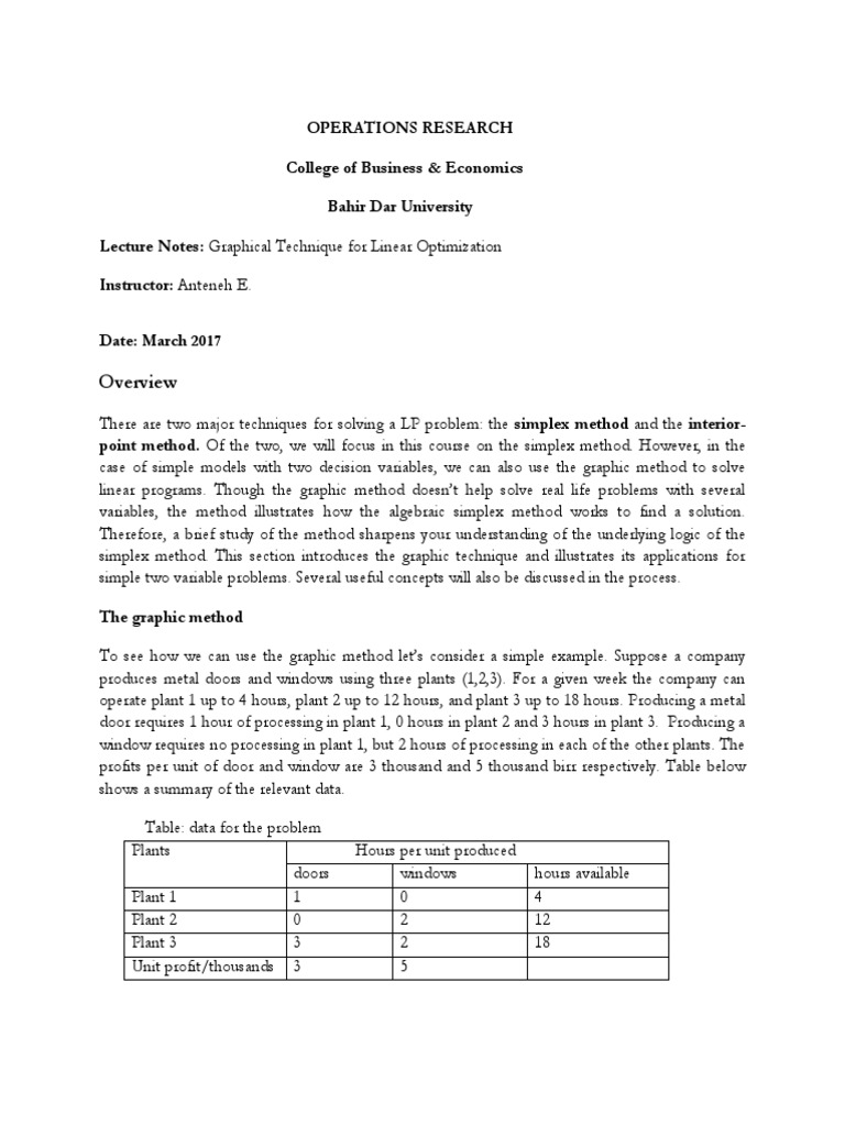Graphical Method of LP | PDF | Mathematical Optimization | Linear Programming