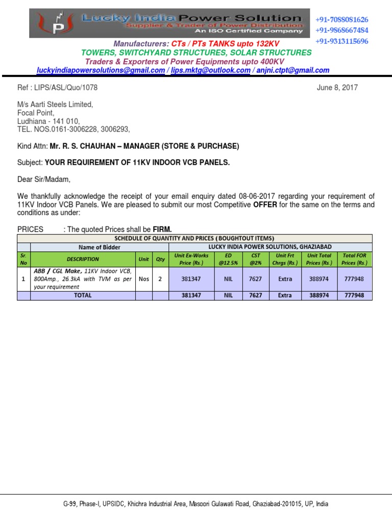 11KV VCB Indoor Panel / Current Transformer / Potential Transformer ...