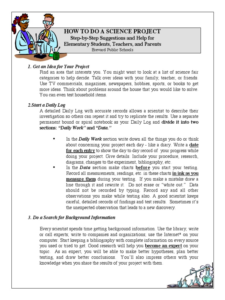 How To Do A Science Project: Step-by-Step Suggestions and Help For ...