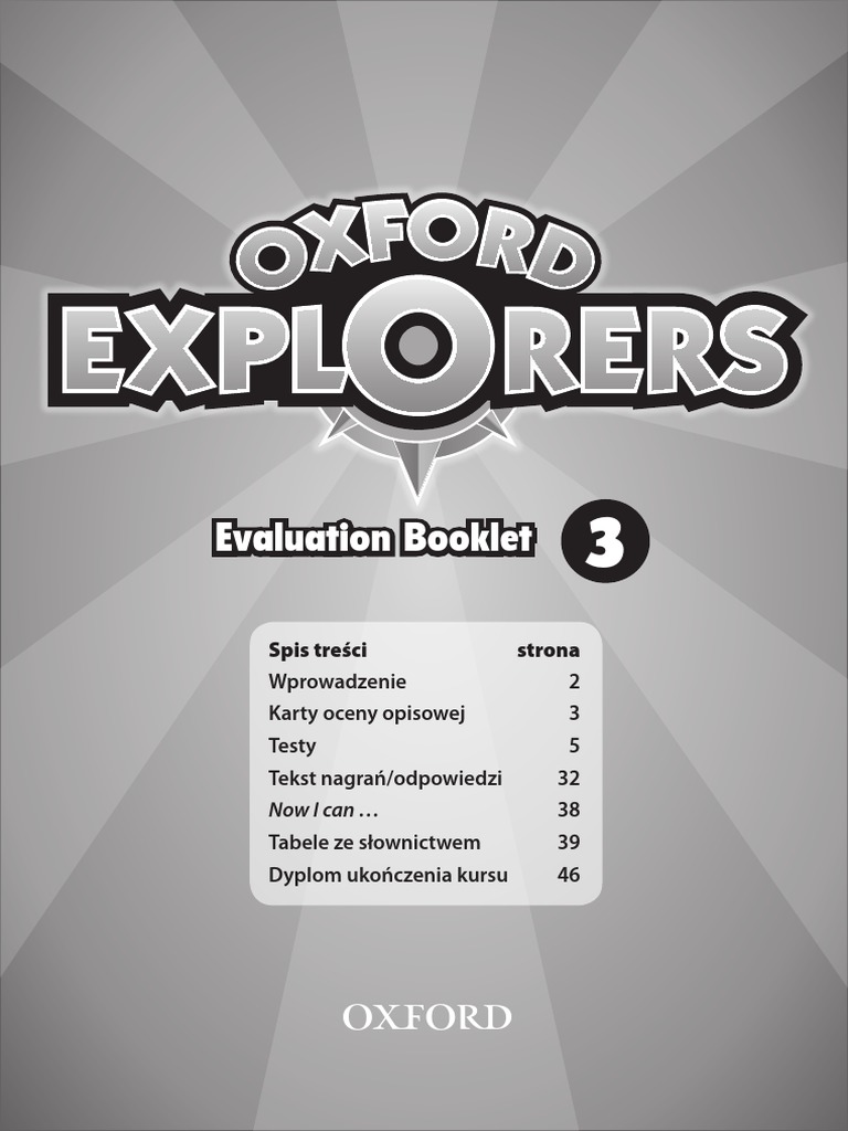 Oxford Explorers 3 Tests Evaluation Booklet | PDF