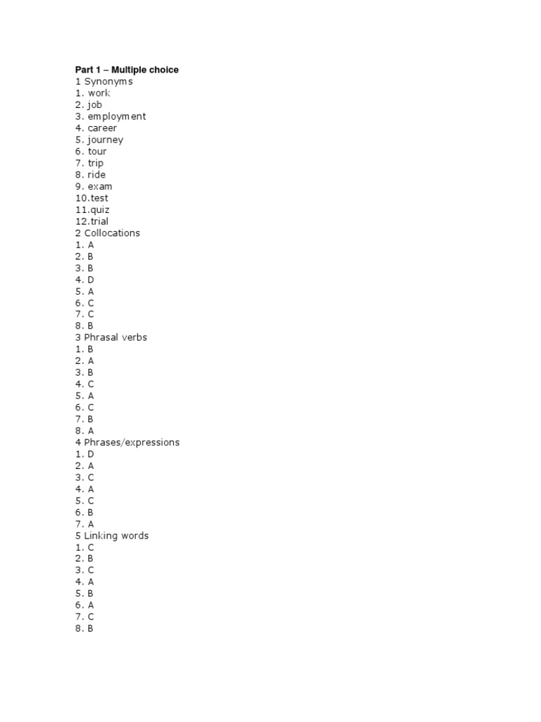 Part 1 Answers | PDF