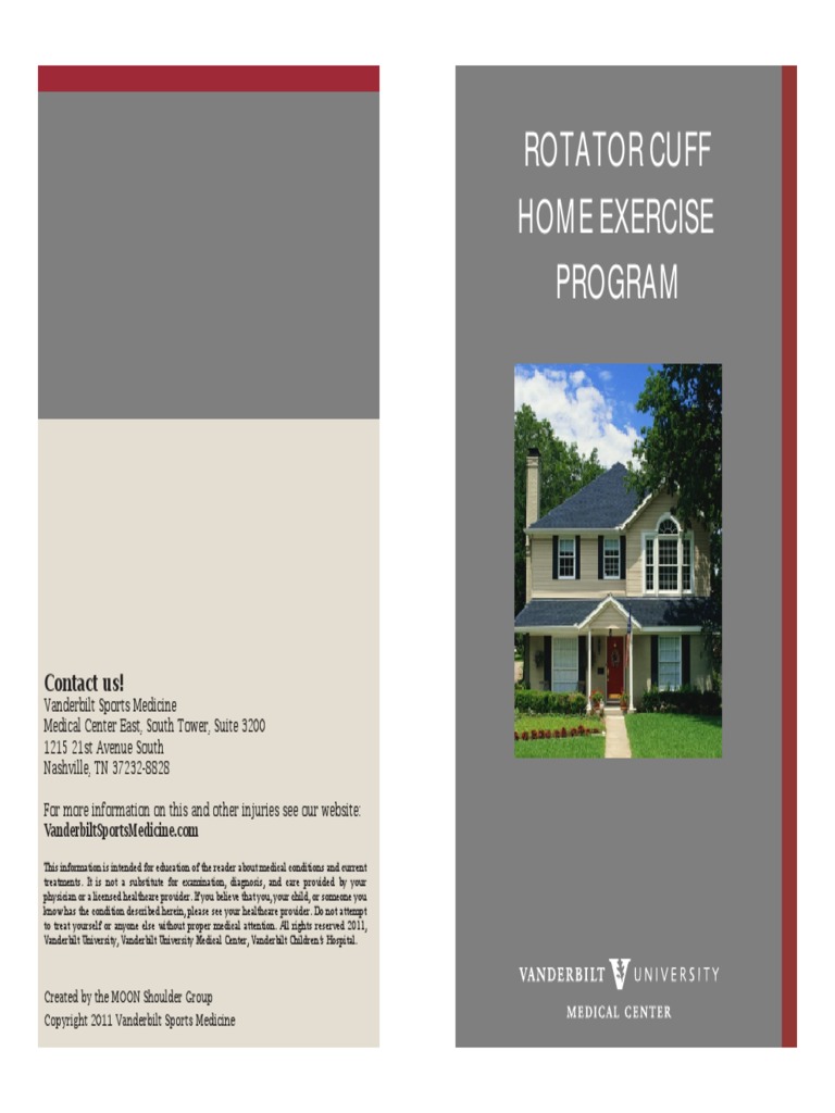 MOON Nonoperative Rotator Cuff Tear Home Protocol | PDF | Elbow | Arm