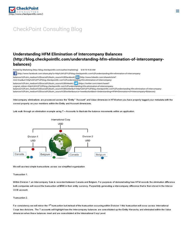 Understanding HFM Elimination of Intercompany Balances | PDF | Computer ...