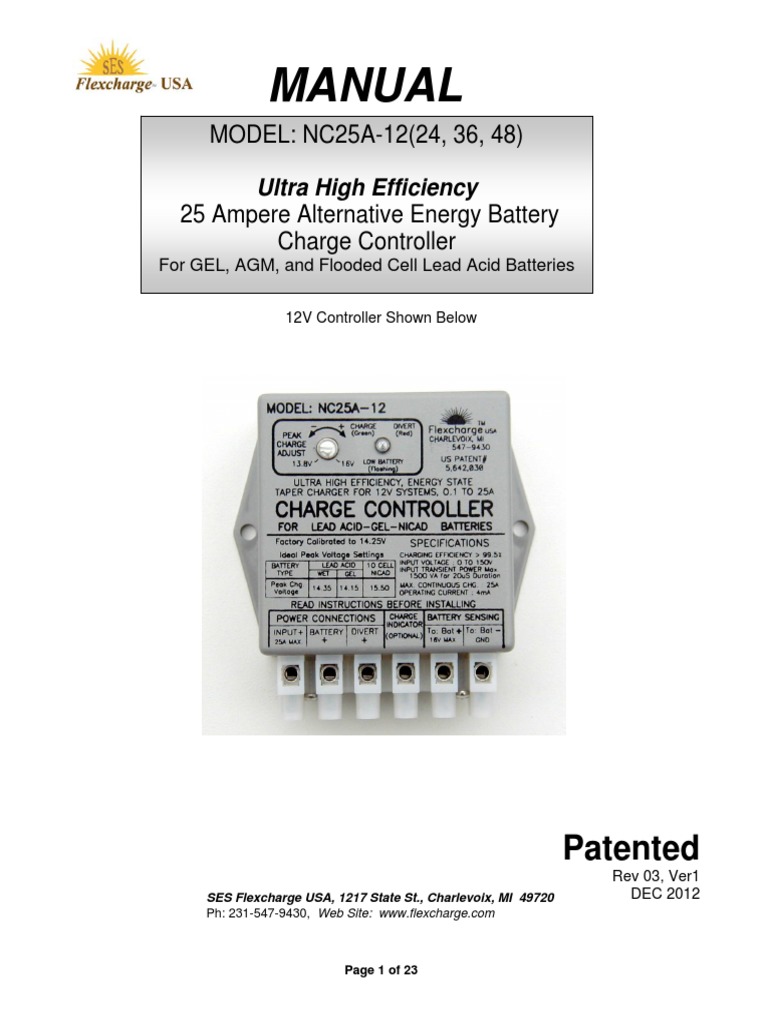 NC25a Manual 2012 | PDF | Battery (Electricity) | Diode