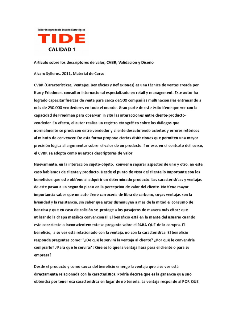 Cómo utilizar los descriptores de valor CVBR (Características, Ventajas ...