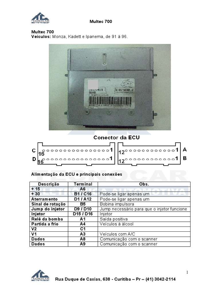 18 Multec 700 | Equipamento Elétrico | Bens Manufaturados