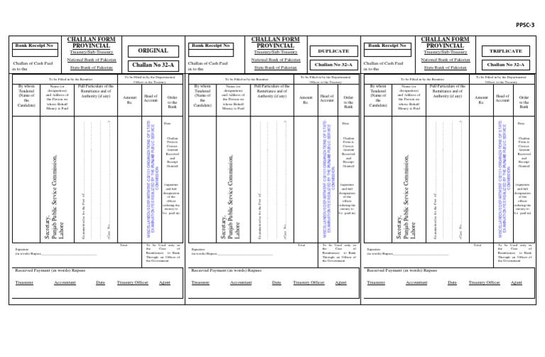 PPSC challan form.pdf | Financial Services | Government