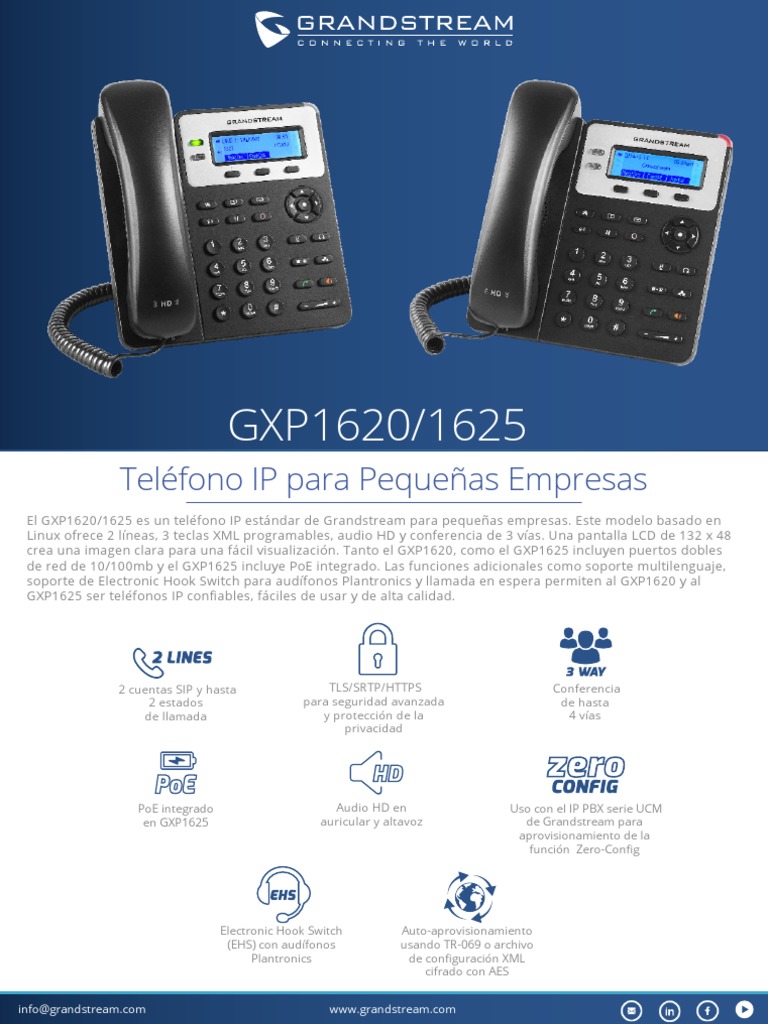 Gxp1620 1625 Spanish Datasheet | PDF | Protocolos de internet | protocolo de Iniciacion de Sesion