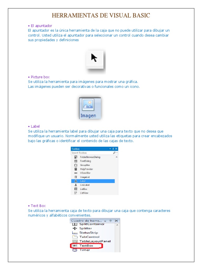 Herramientas de Visual Basic | PDF | Básico | Archivo de computadora