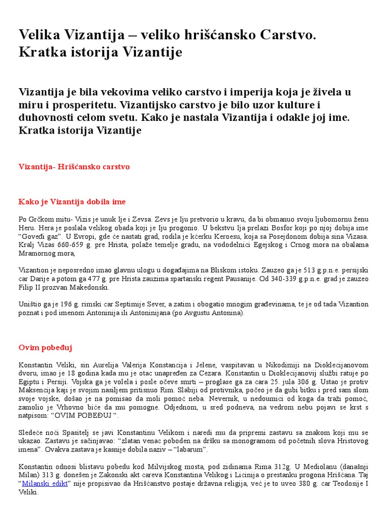 Velika Vizantija | PDF
