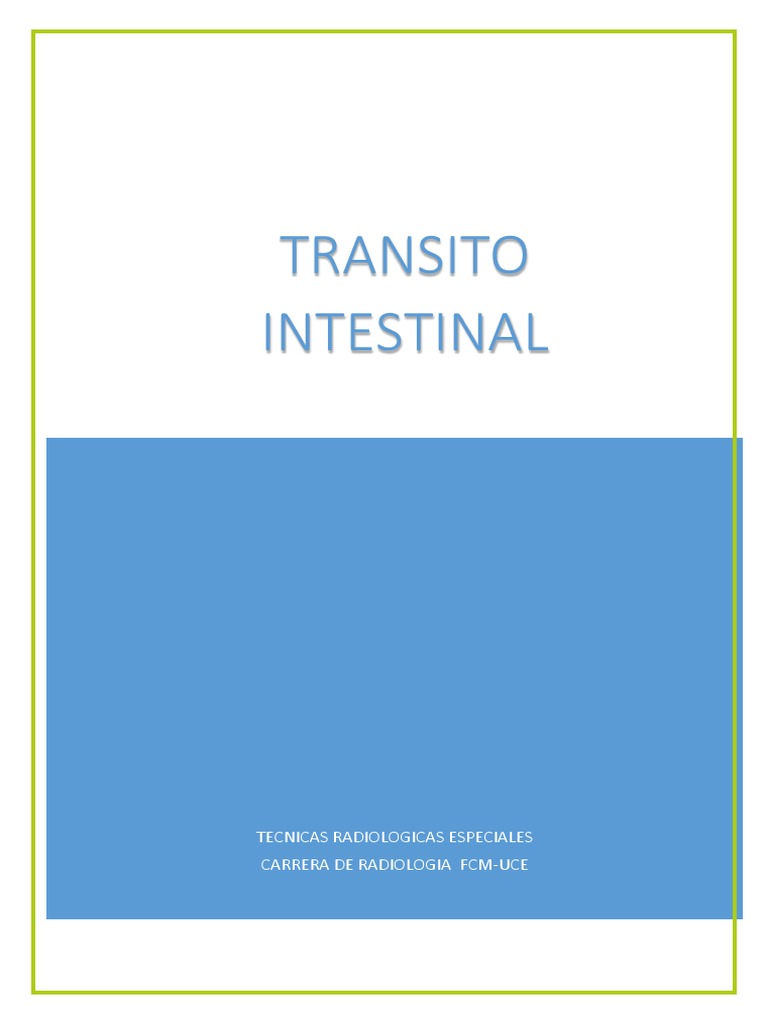 Transito Intestinal | PDF | Intestino delgado | Sistema digestivo humano