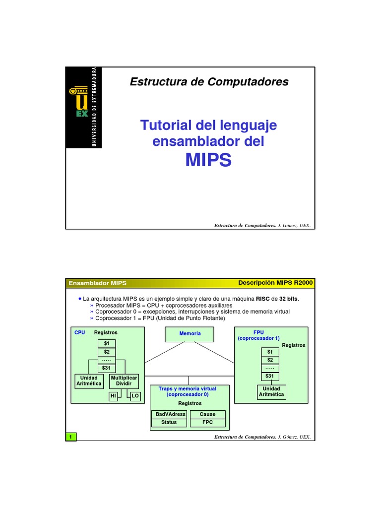Ensamblador MIPS PDF | PDF | Lenguaje ensamblador | Compilador