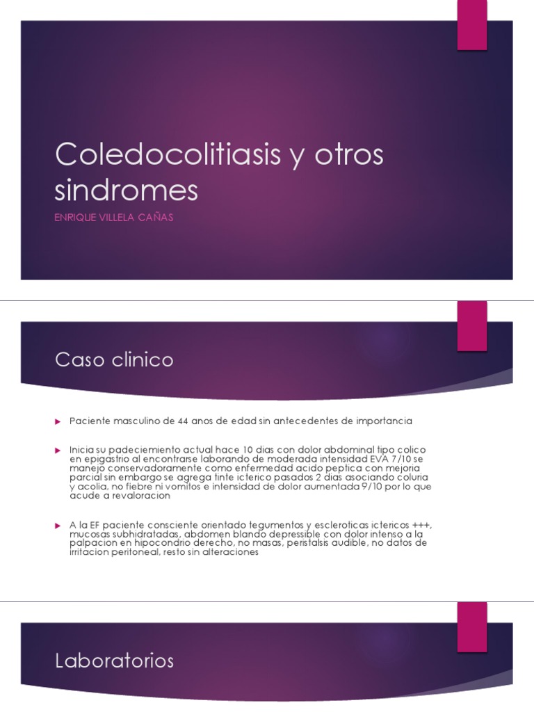 Coledocolitiasis y Otros Sindromes | PDF | Vesícula biliar | Sistema ...