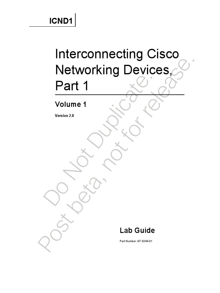 Cisco ICND 1 V2.0 Lab Guide | Download Free PDF | I Pv6 | Command Line Interface