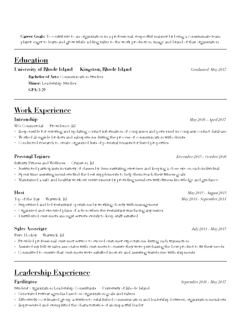 Royal Caribbean Resume | PDF | Rhode Island | Personal Trainer