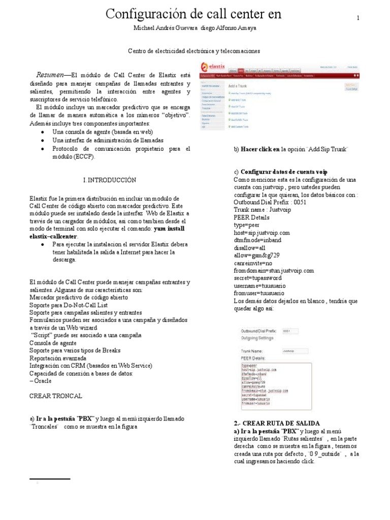 Call Center Elastix 1 | Descargar gratis PDF | Centro de llamadas | Software
