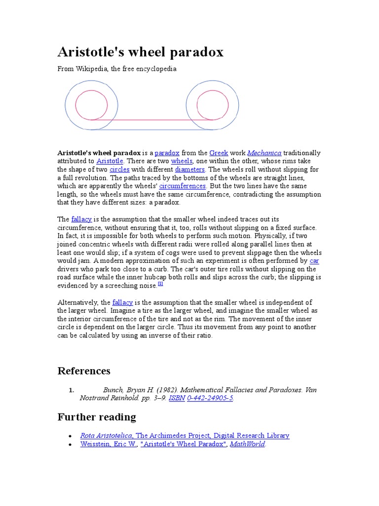 Aristotle' Wheel Paradox | PDF