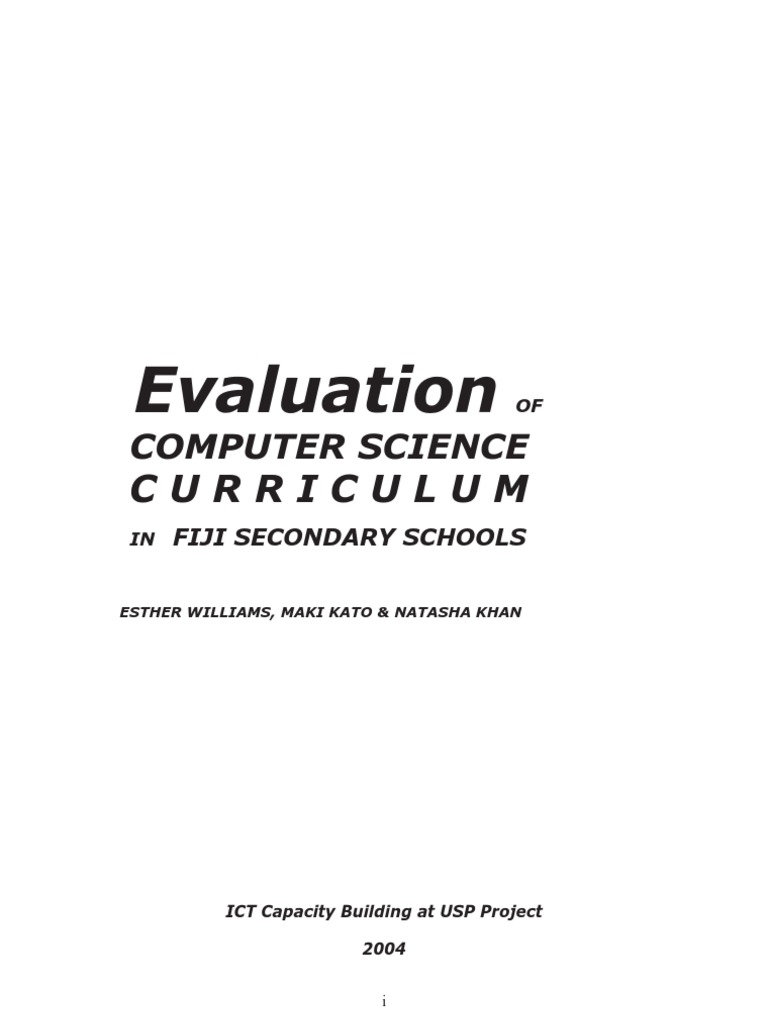 Computer Science Curriculum - Fiji | PDF | Computer Science | Teachers