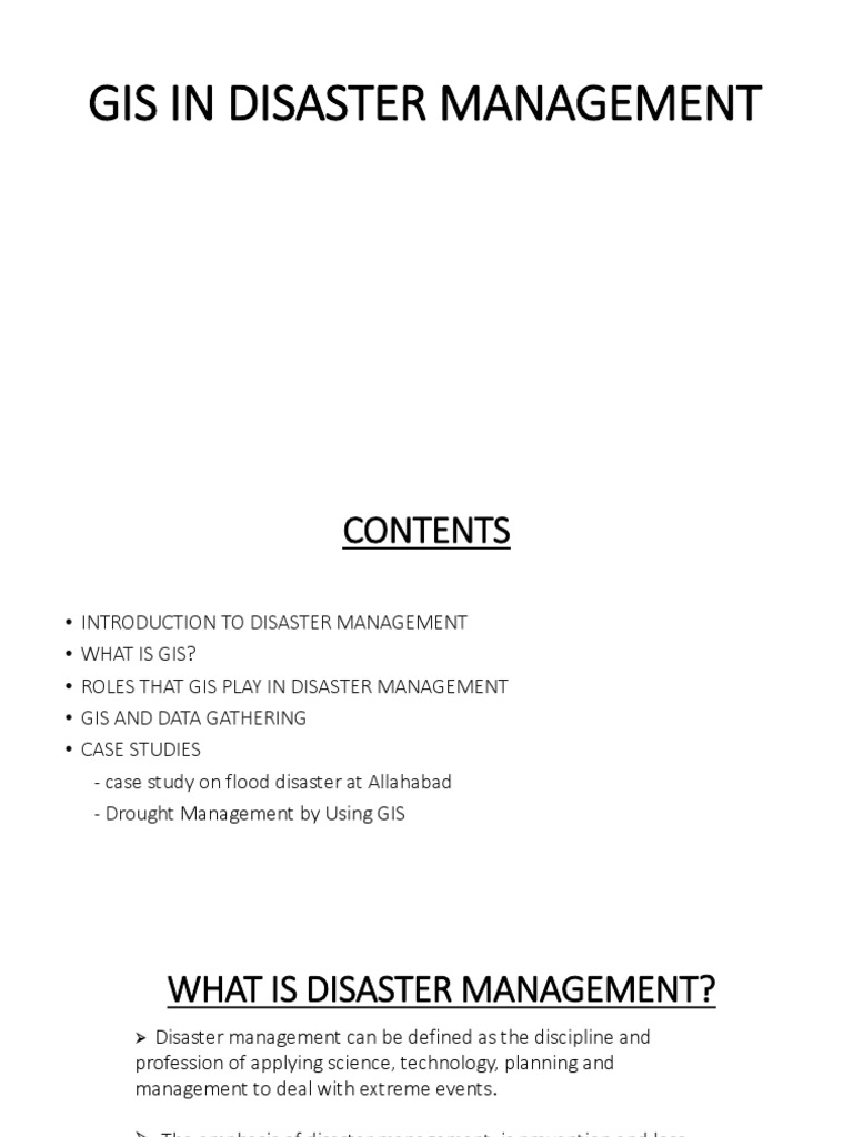 GIS Applications in Disaster Management | PDF | Geographic Information ...