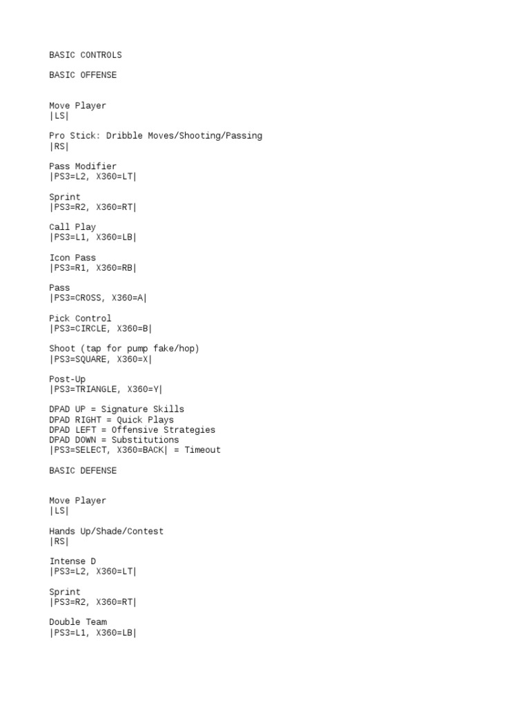 Nba 2k14 Controls | Download Free PDF | Ball Games | Leisure