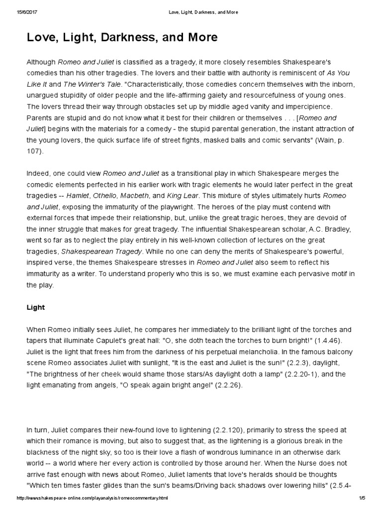 Themes and Motifs in Romeo and Juliet - Love, Light, Darkness, and More ...