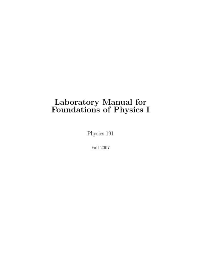 Manual 191 | PDF | Experiment | Acceleration