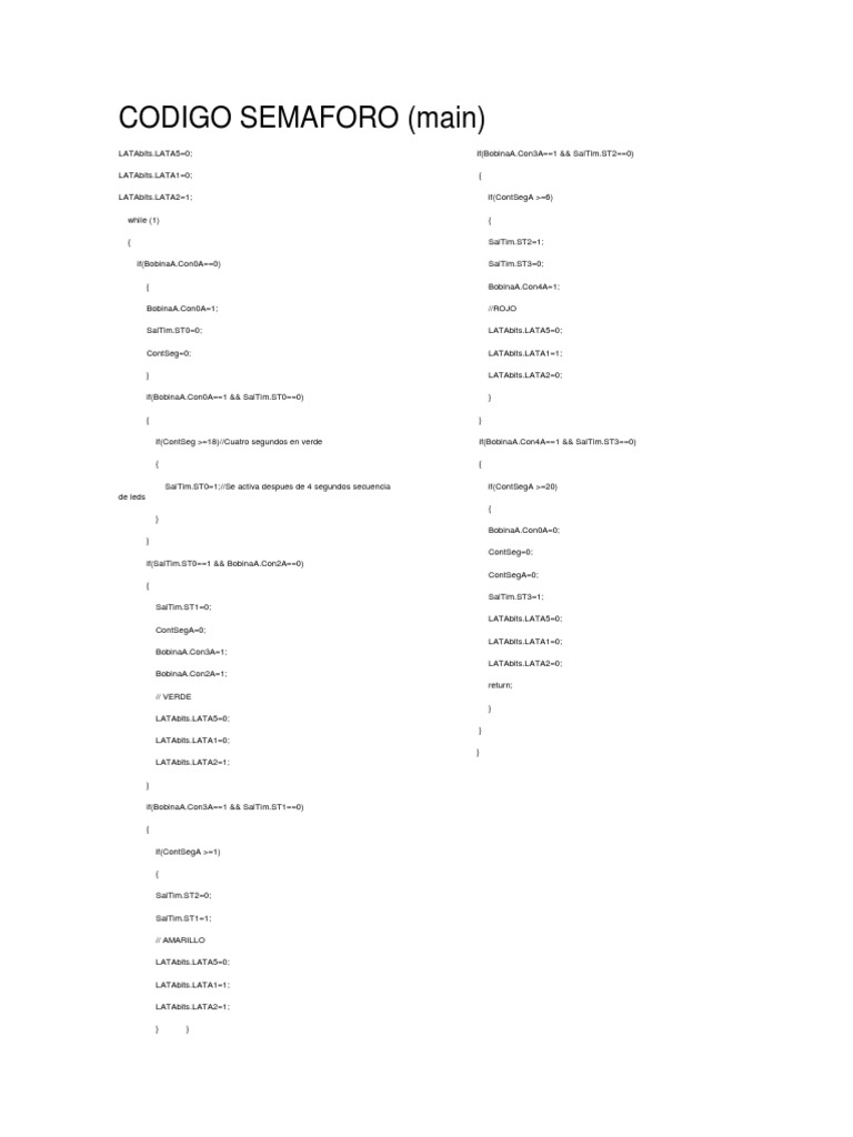 Codigo Semaforo | PDF