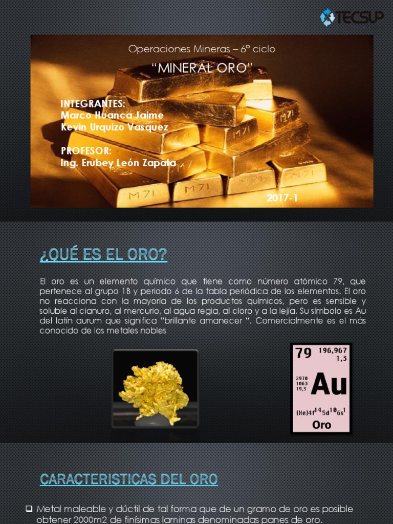 Propiedades y Usos del Oro Mineral | PDF | Oro | Plata