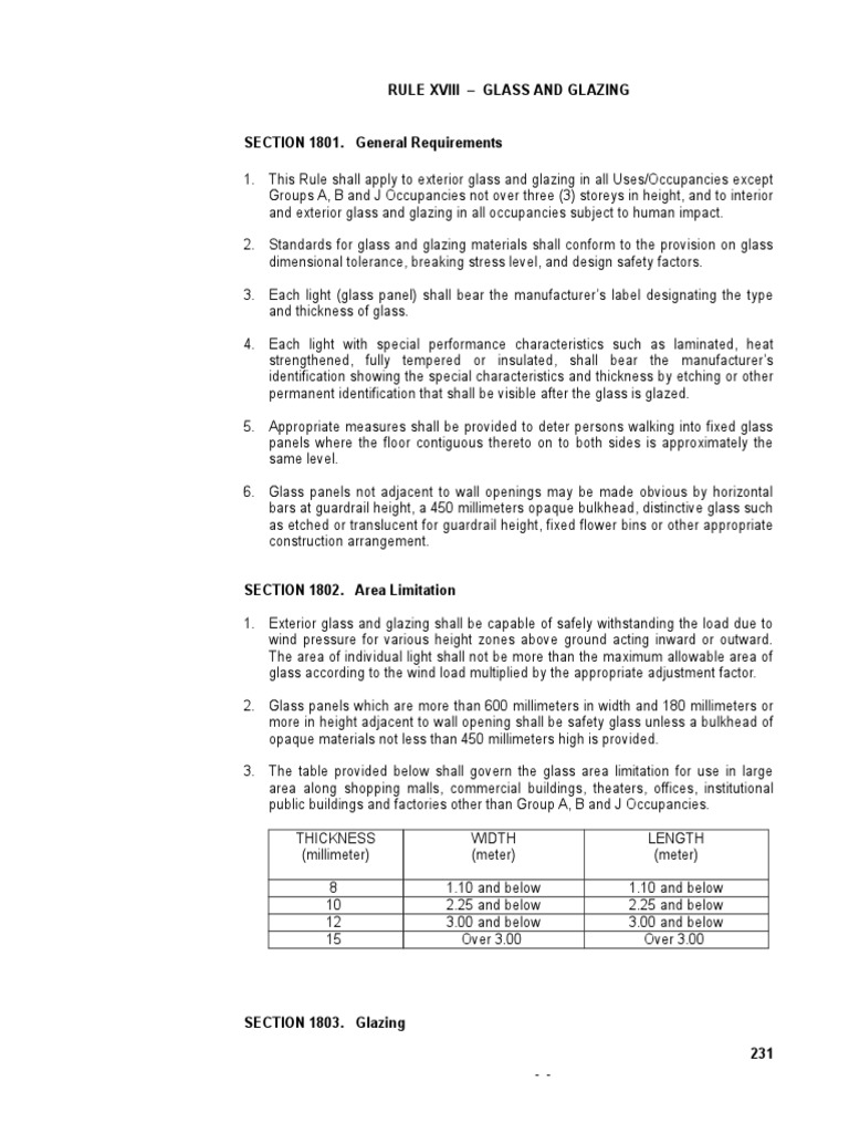 Rule Xviii - Glass & Glazing (Book Format) | PDF | Glasses | Building ...