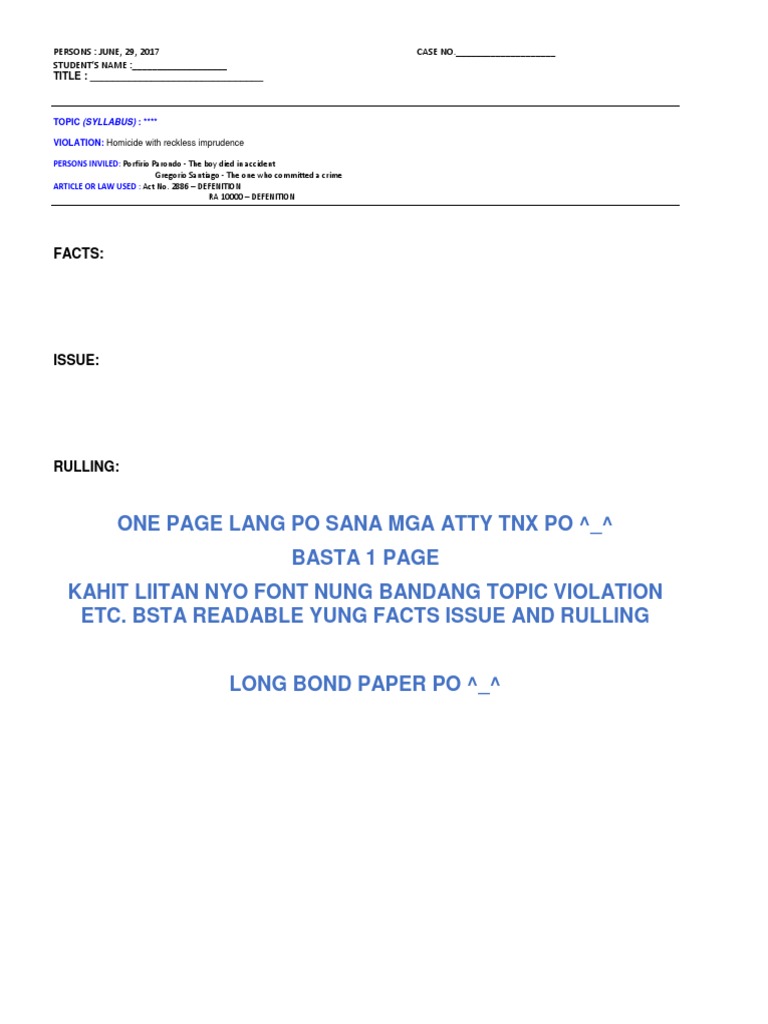 Homicide Case Summary and Ruling | PDF
