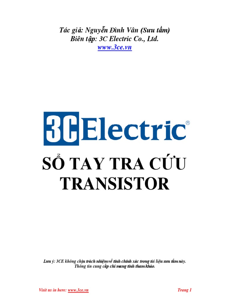 3ce Sotay Tracuu Transistor PDF | PDF