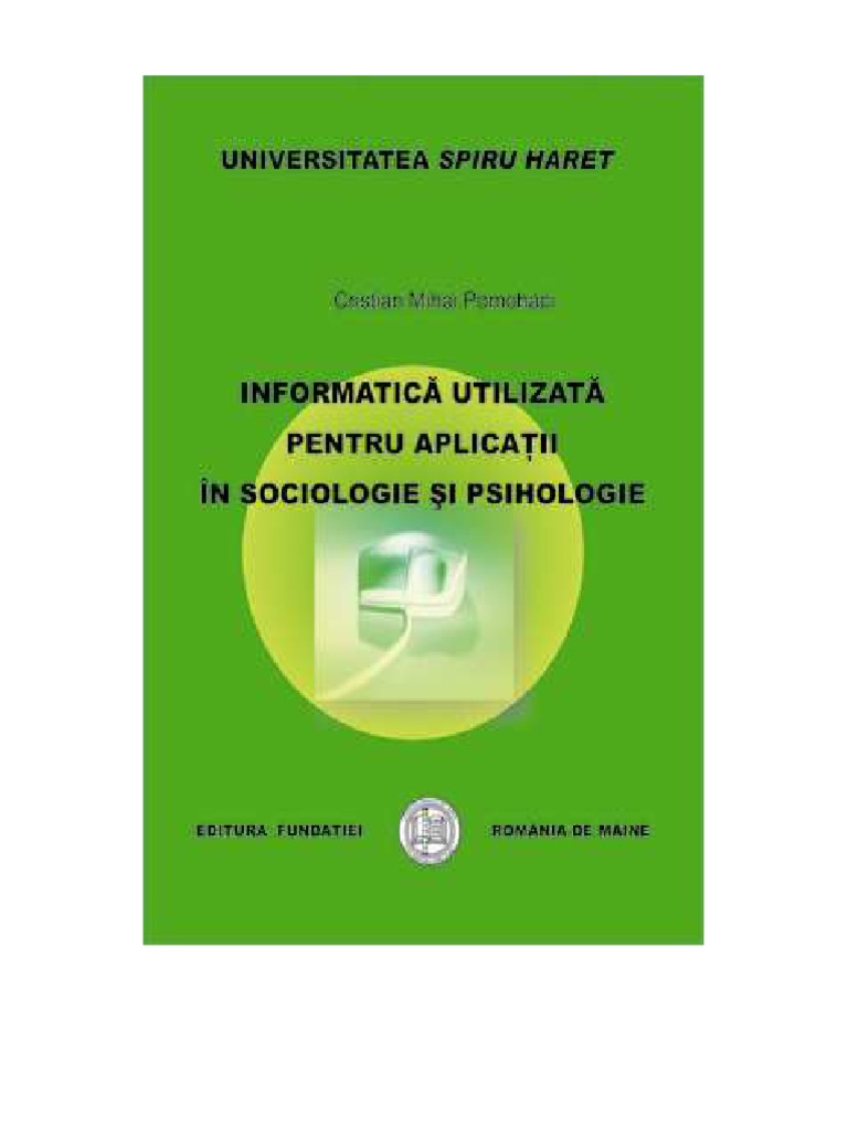 Informatica Aplicata in Psihologie PDF | PDF