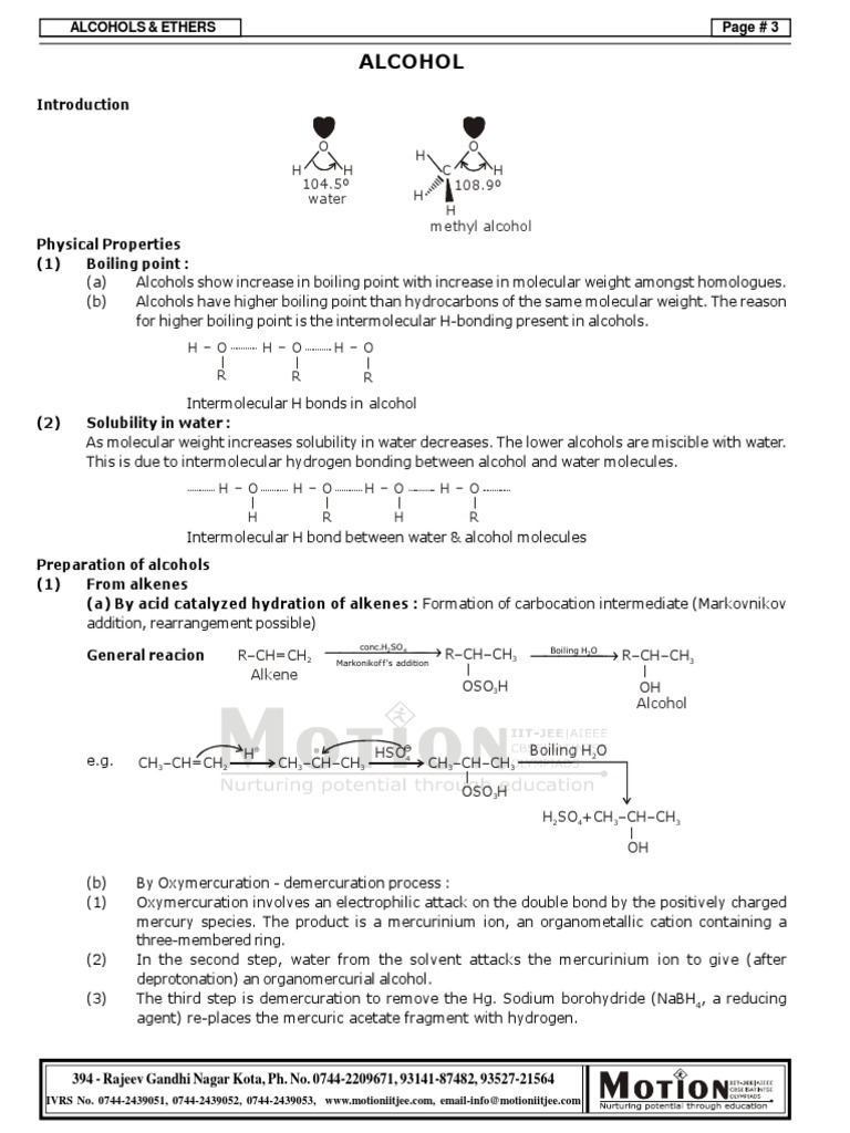Alcohols & Ethers Theory | PDF | Ether | Alcohol
