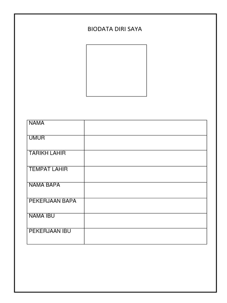 Biodata Diri Saya | PDF