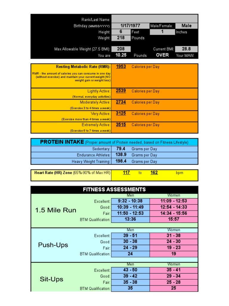 Fitness Calculator - UPDATED | PDF | Physical Exercise | Physical Fitness