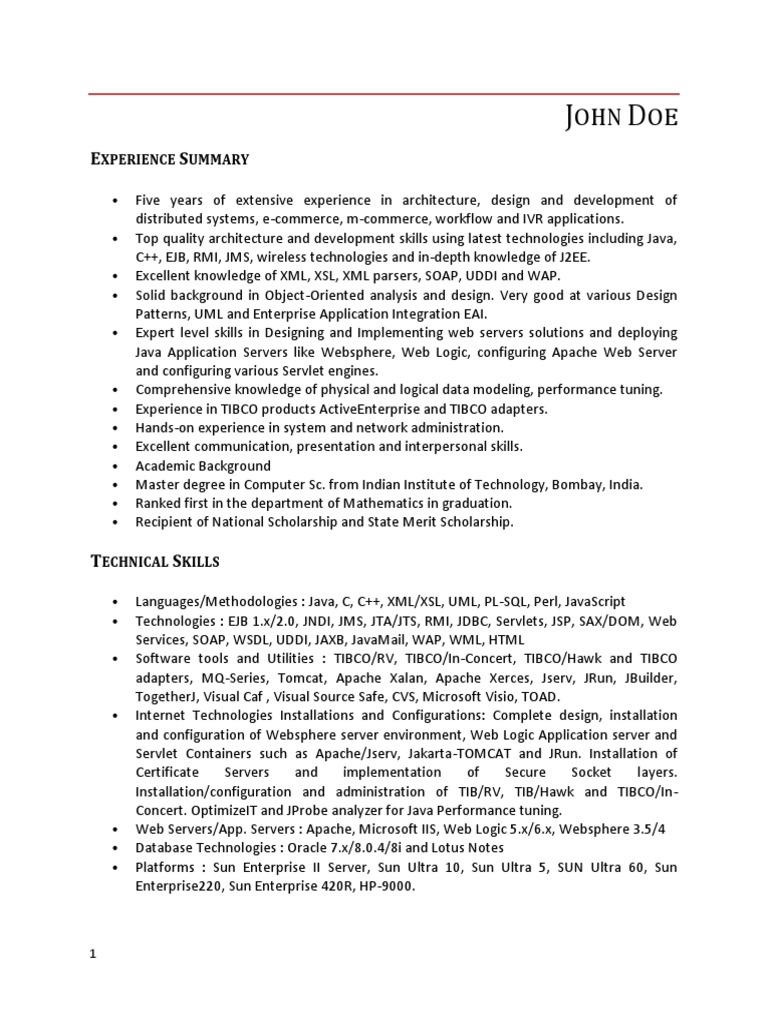 John Doe's Extensive Experience in Distributed Systems Architecture ...