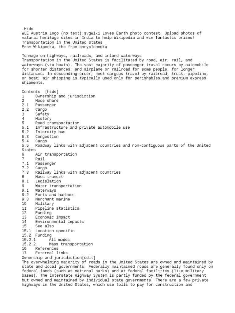 Transport System in USA | PDF | Rail Transport | Transport