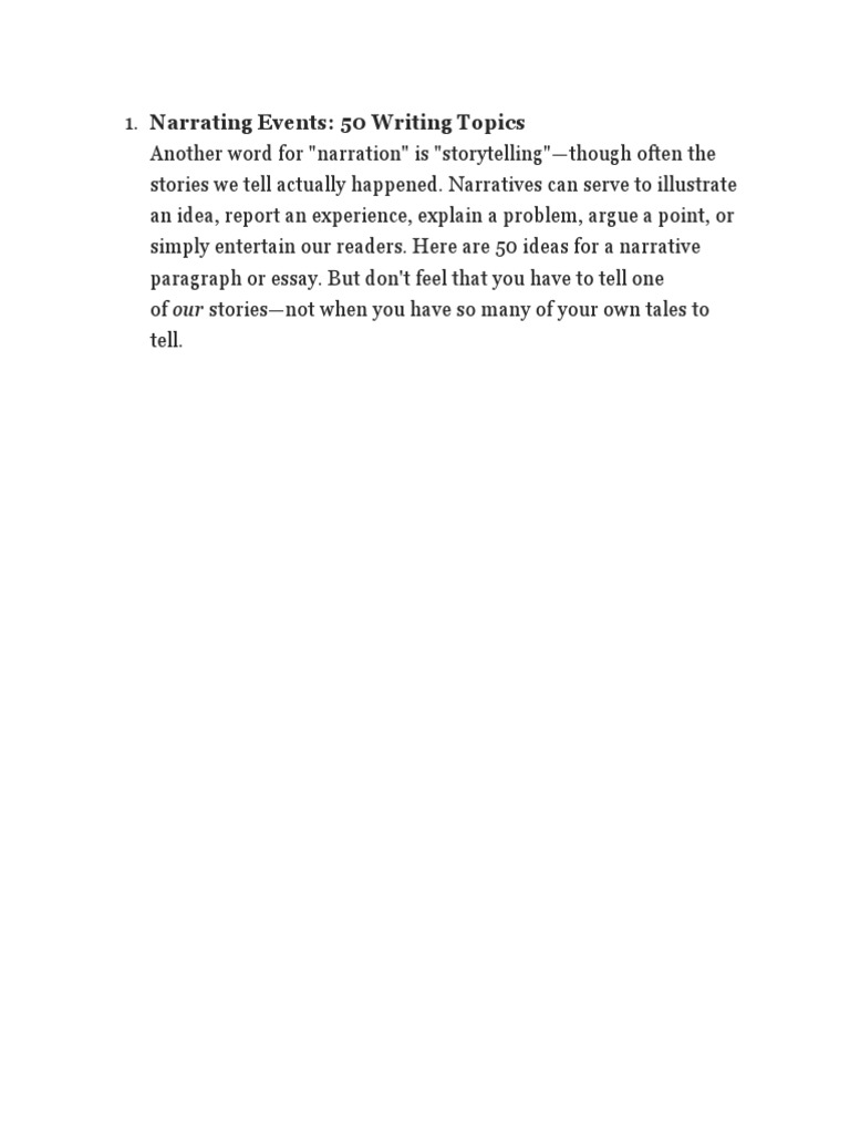 Narrating Events | PDF