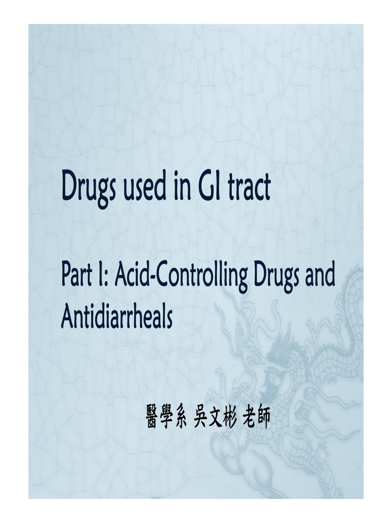 13.drugs For GI - Part I | PDF | Pharmacology | Gastroenterology