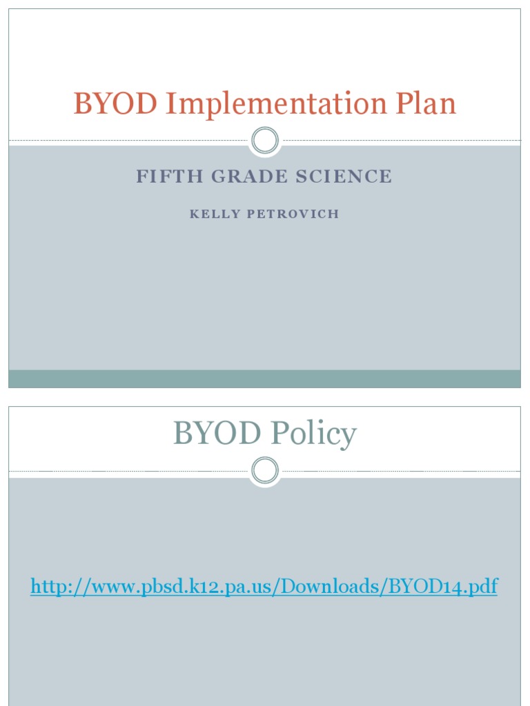 BYOD Implementation Plan: Fifth Grade Science | PDF