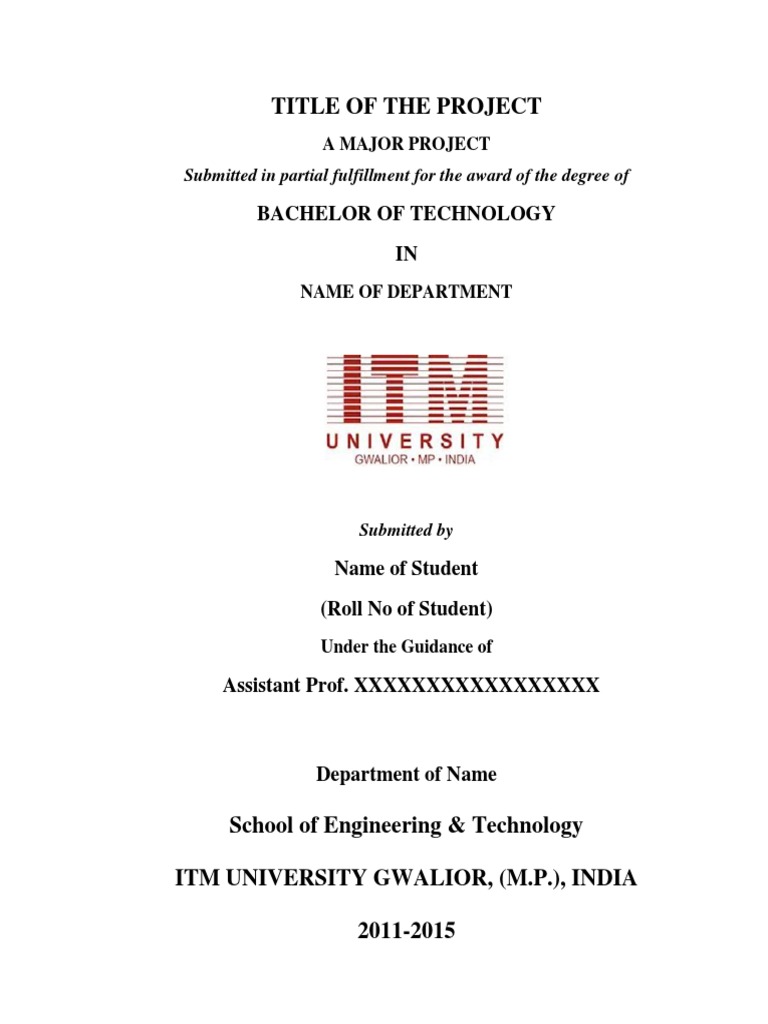 Template For Major Project | PDF | Wireless Sensor Network | Computer ...