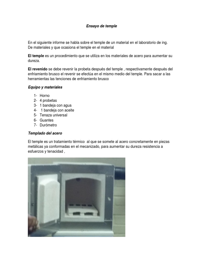 Proceso de Temple en Acero | PDF | Tratamiento a base de calor | Acero