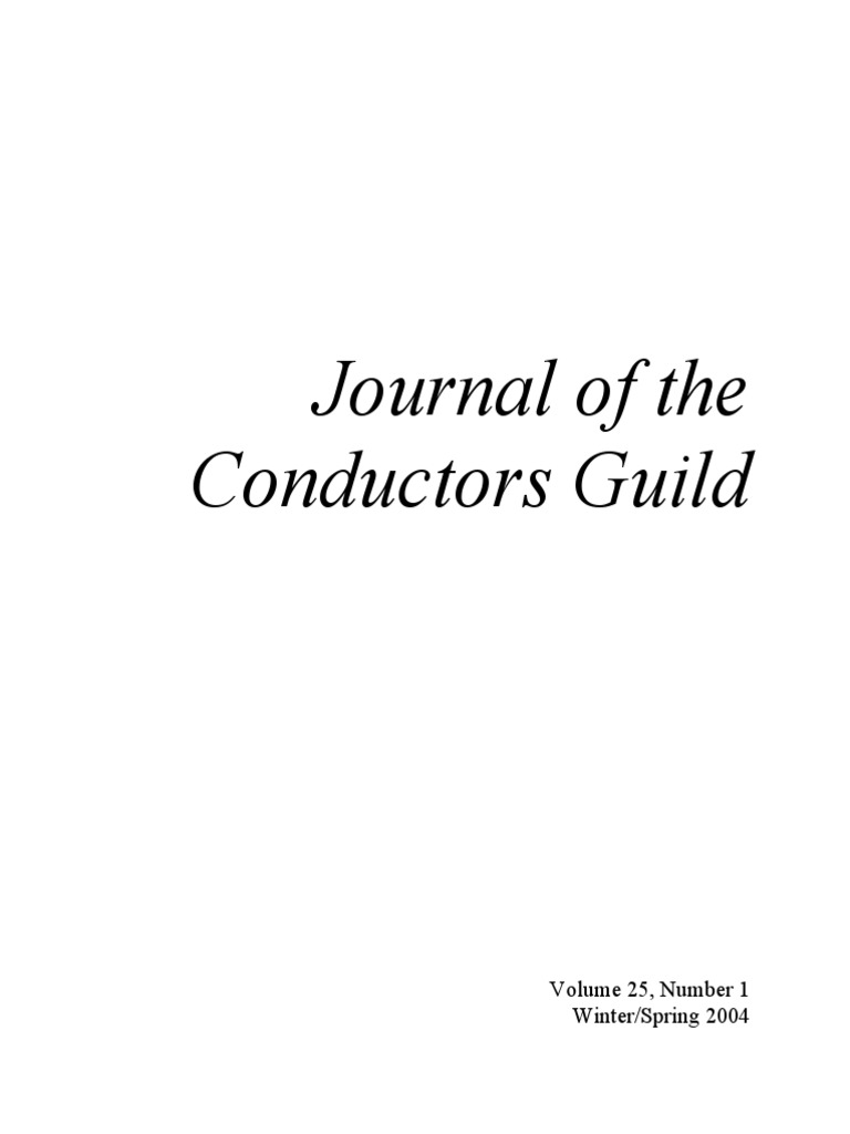 Journal of The Conductors Guide Vol. 25 | PDF | Orchestras | Composers