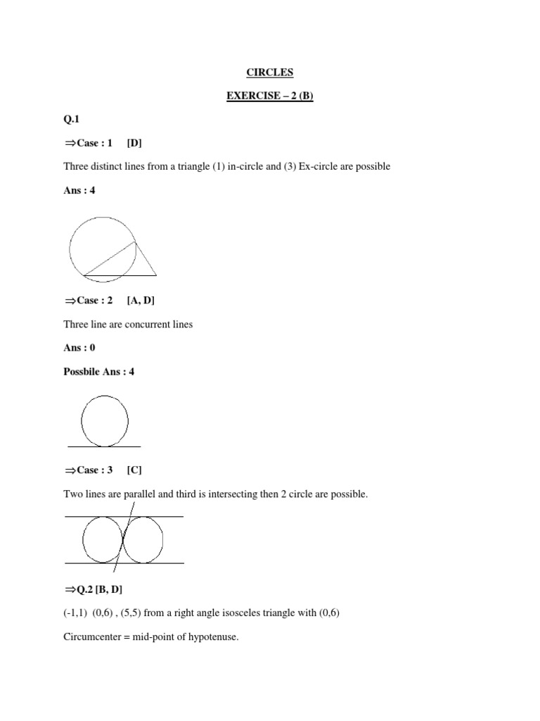 Advanced Circles Ex.2 (B) | Download Free PDF | Trigonometric Functions ...