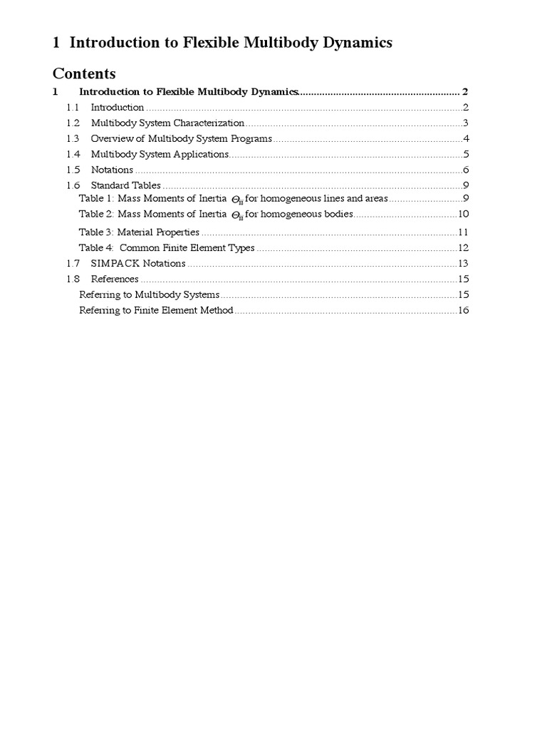 1 Introduction To Flexible Multibody Dynamics Con | PDF | Euclidean ...