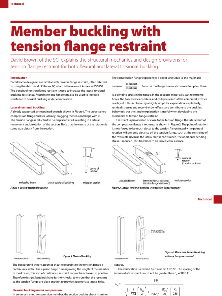 Tension Flange Restraint in Steel Design | PDF | Buckling | Bending