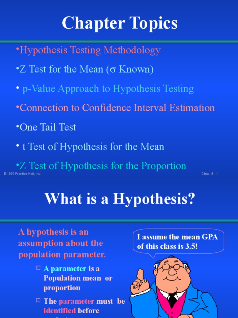 Chapter Topics: - Hypothesis Testing Methodology | PDF | Statistical ...